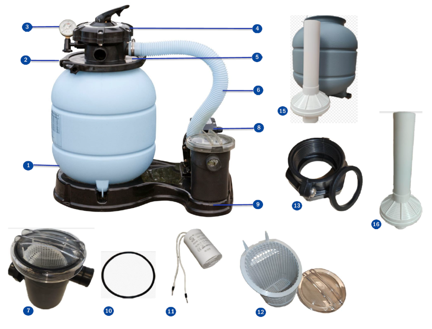 Pièces détachées du Filtre à Sable Gre FS320